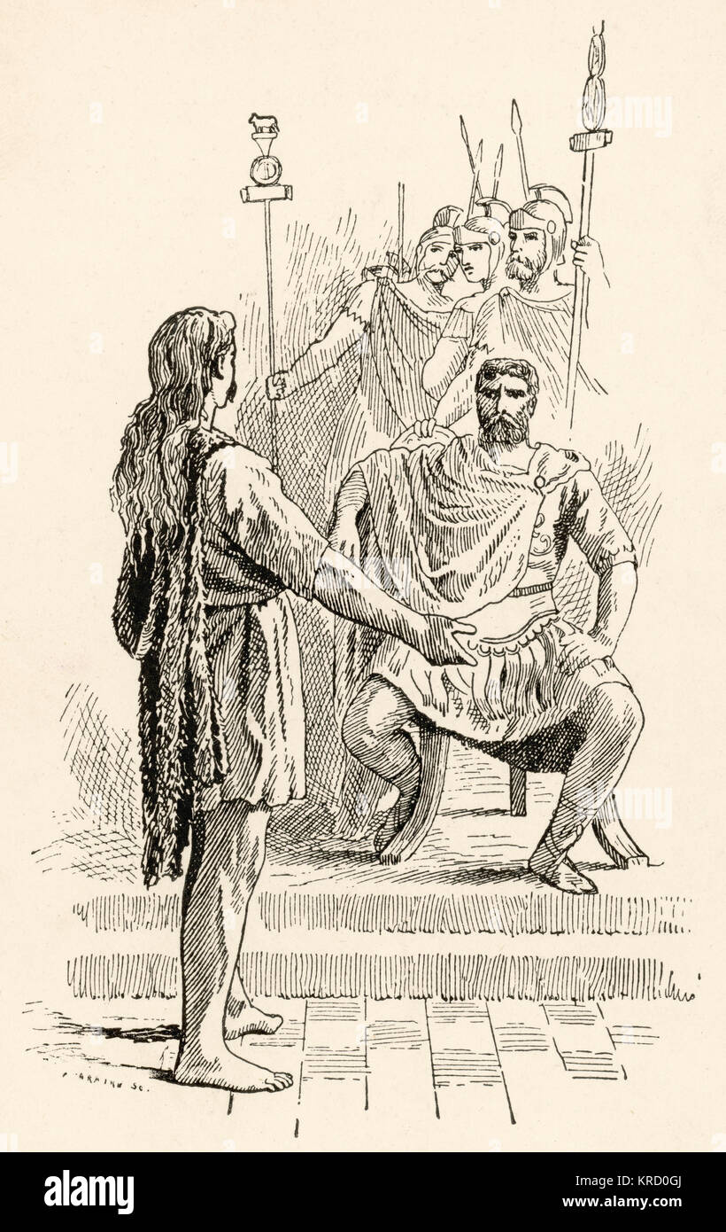 Caratacus before Emperor Claudius Stock Photo - Alamy