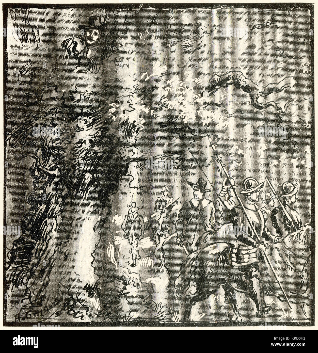 Charles II hiding in the Boscobel Oak Tree. Following a misguided ...