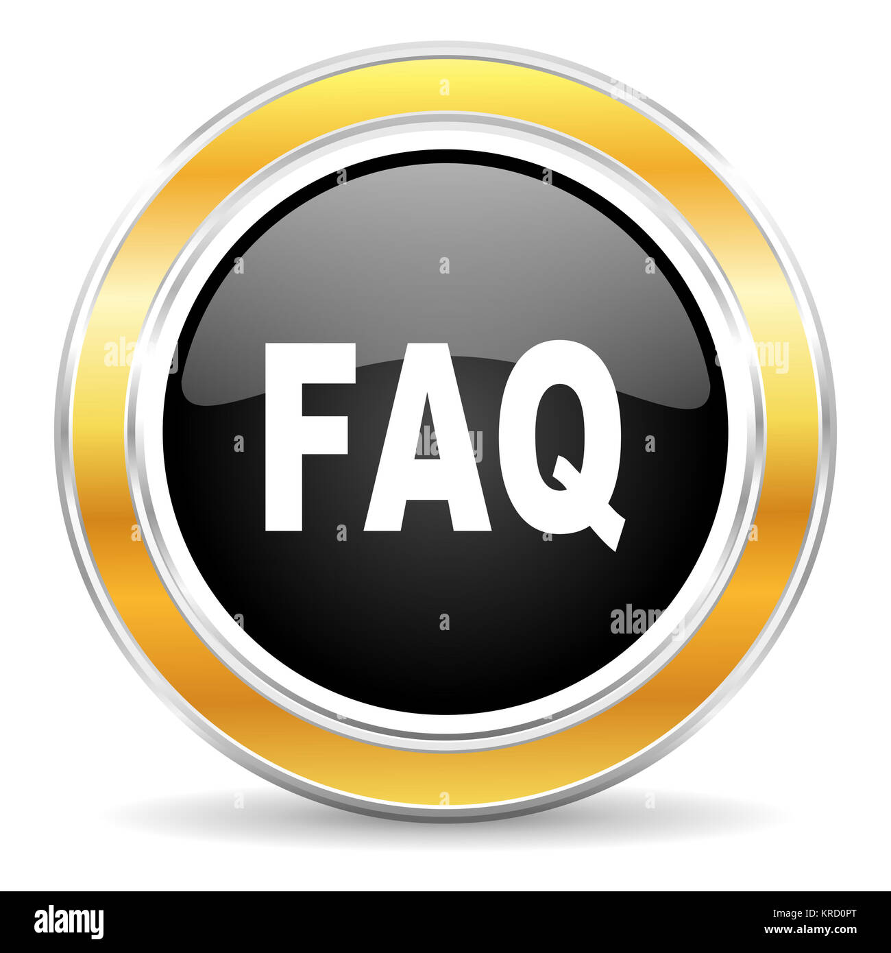 Faq black web icon golden hi-res stock photography and images - Alamy