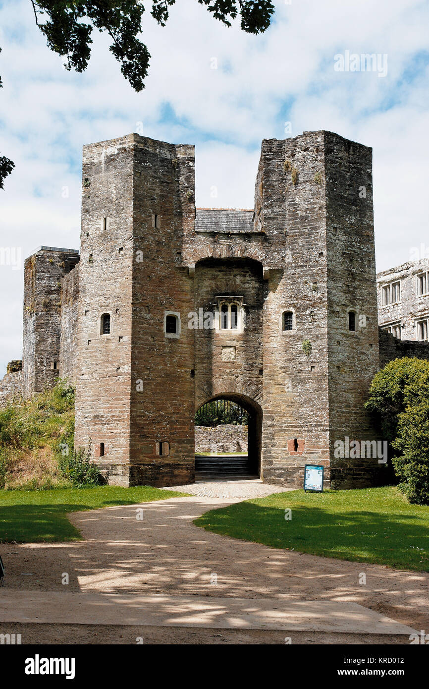 Part of the ruins of Berry Pomeroy Castle near Totnes in Devon. Much ...