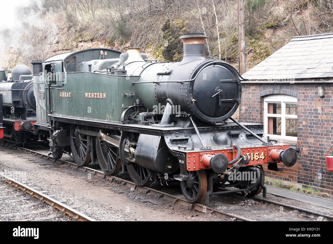 A steam locomotive, number 5164, belonging to the Severn Valley Railway ...