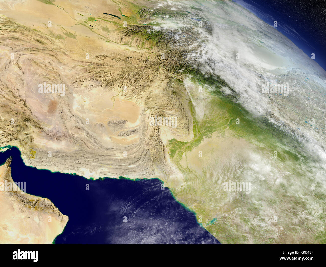 Afghanistan and Pakistan from space Stock Photo - Alamy