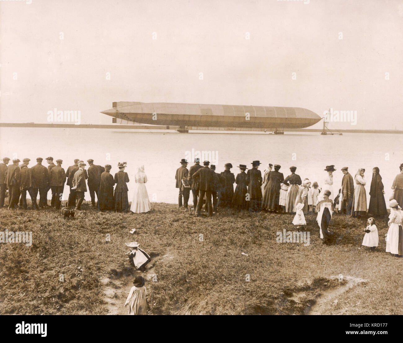 Launch of new naval airship, Barrow in Furness, Cumbria Stock Photo - Alamy