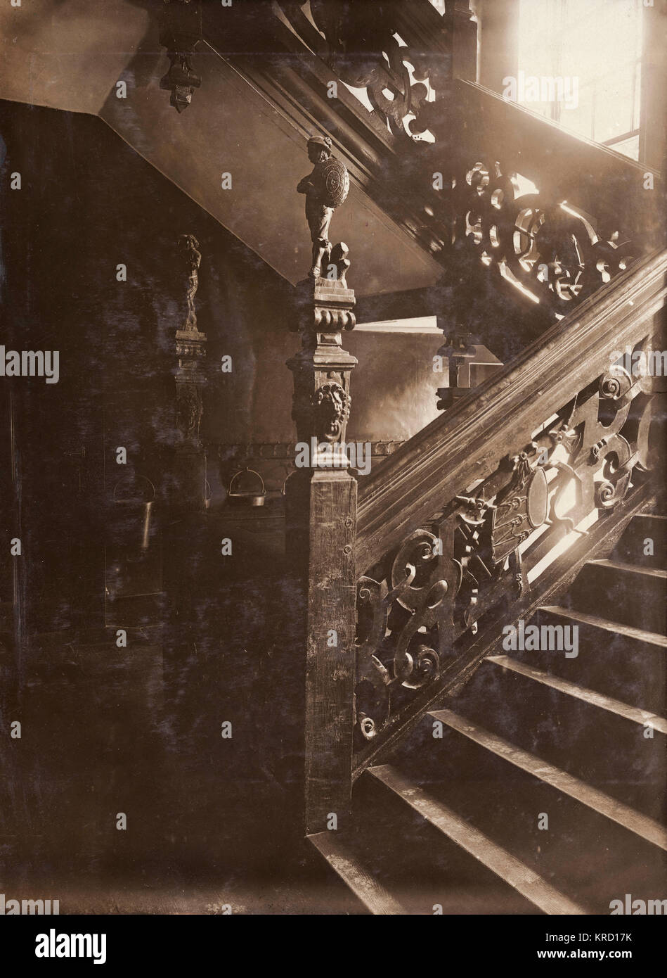 Carved staircase, Cromwell House, Highgate Hill Stock Photo - Alamy