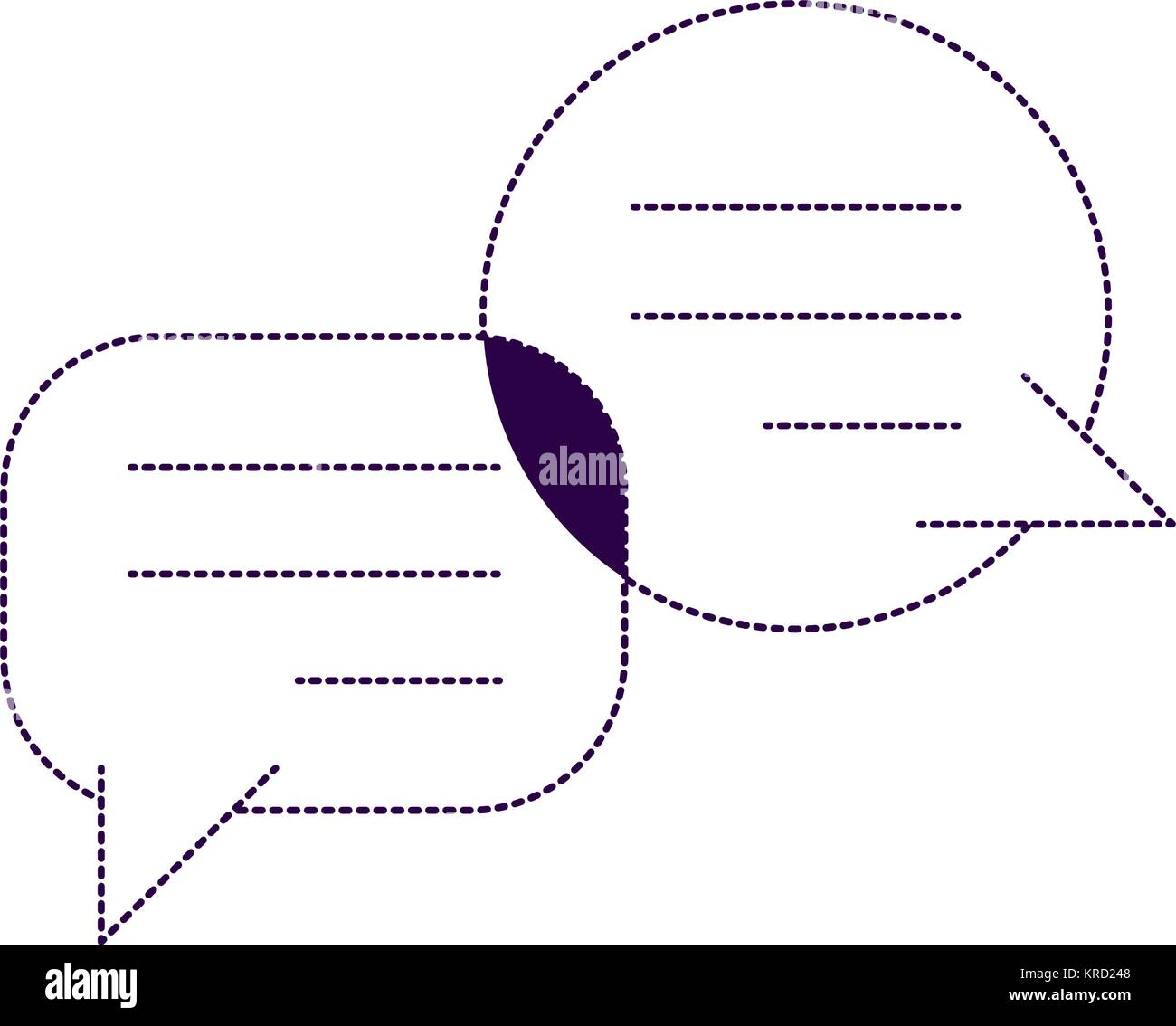 dialogue speech set with tail in purple dotted silhouette Stock Vector ...
