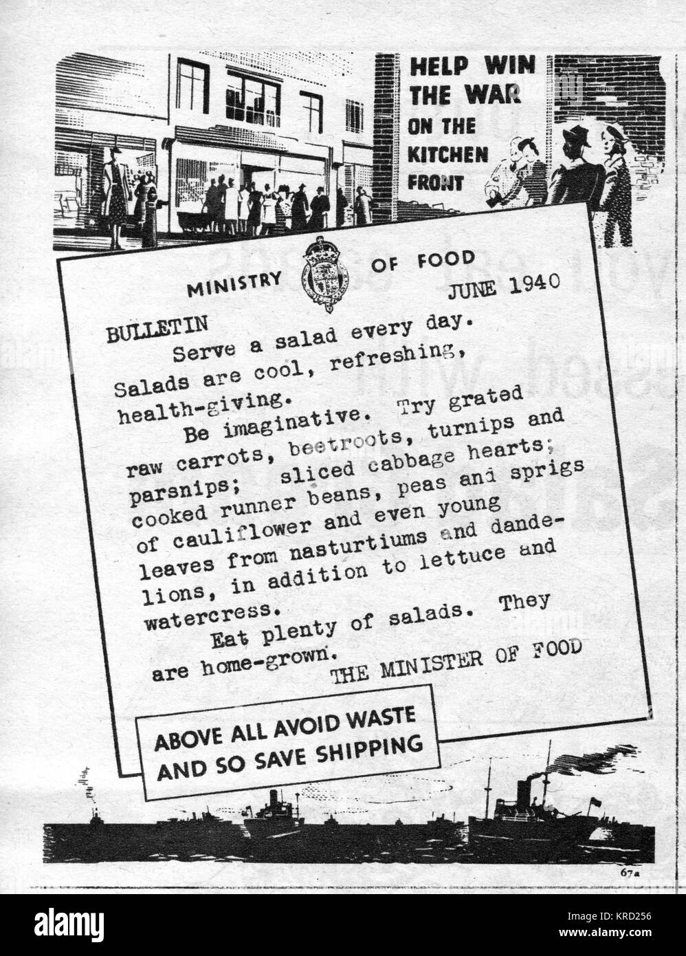 Ministry of Food advertisement Stock Photo - Alamy