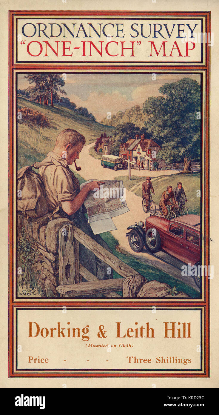 Front cover of an Ordnance Survey map covering the Dorking and Leith ...