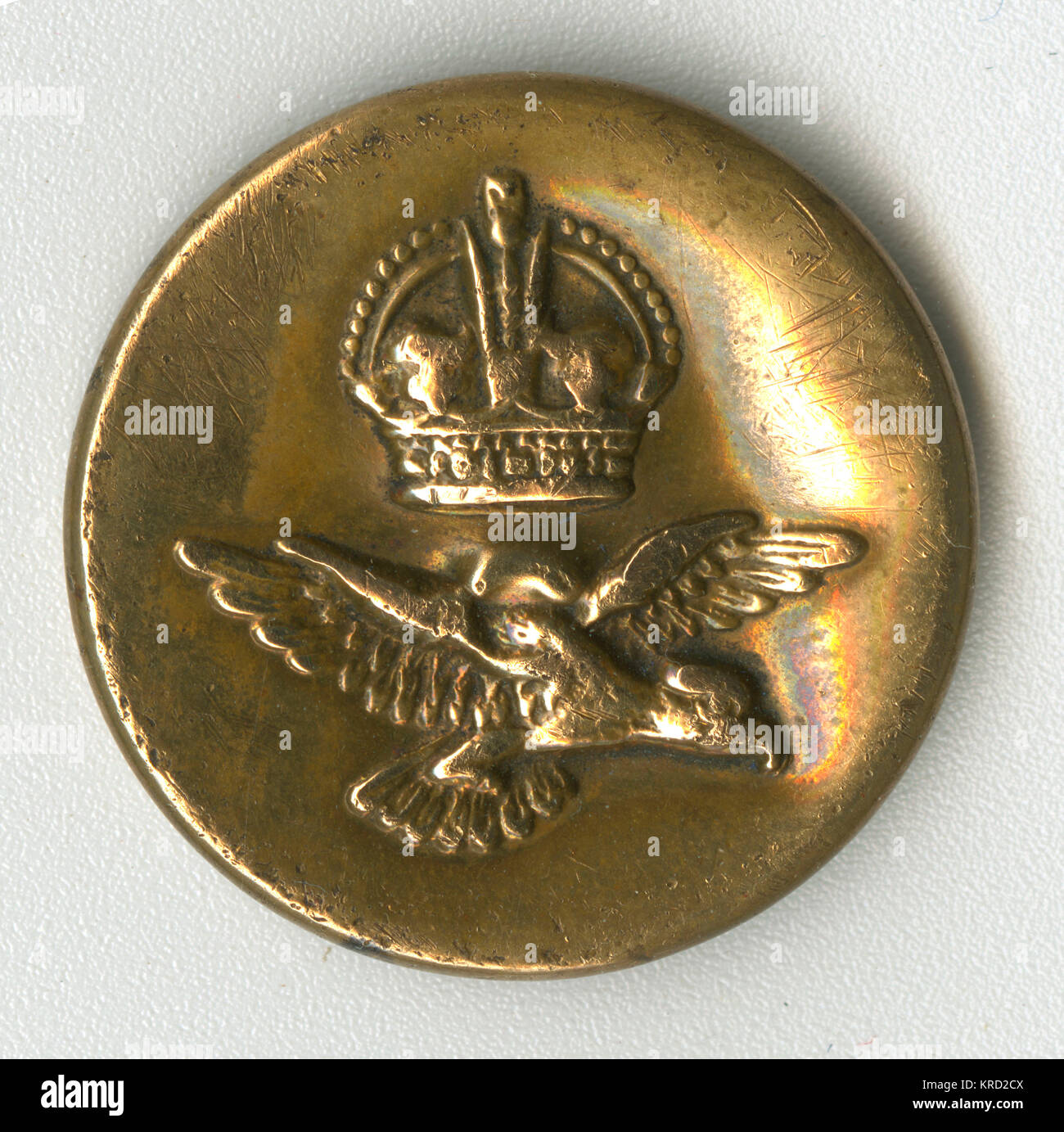 Military aviation button with eagle and crown Stock Photo - Alamy
