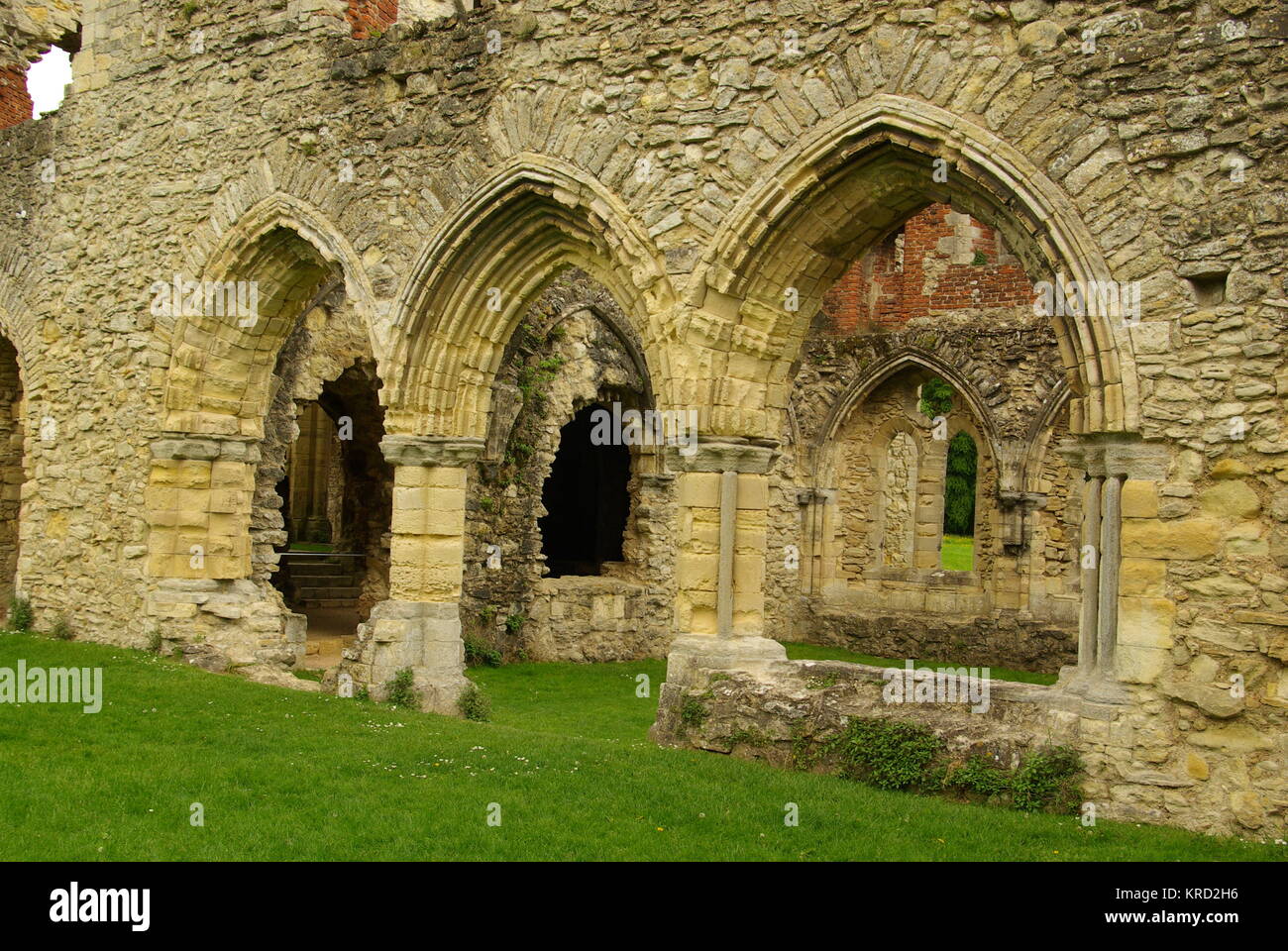 A close-up view of the ruins of Netley Abbey, near Southampton ...