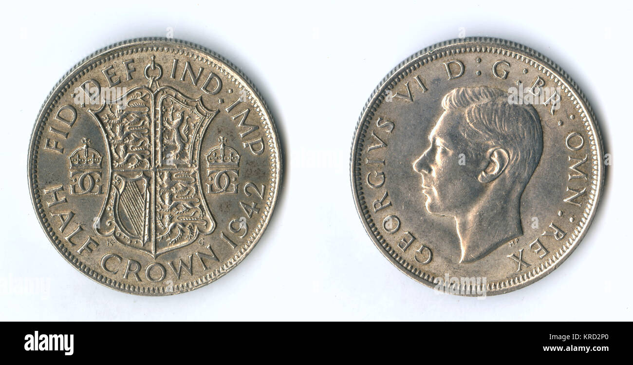 British coin, George VI half crown Stock Photo - Alamy