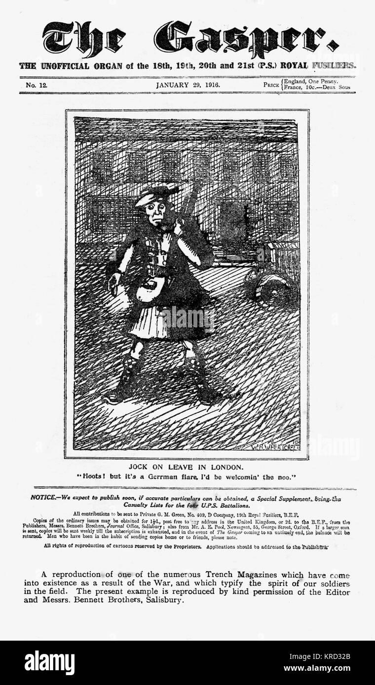 The Gasper front cover, World War I Stock Photo - Alamy