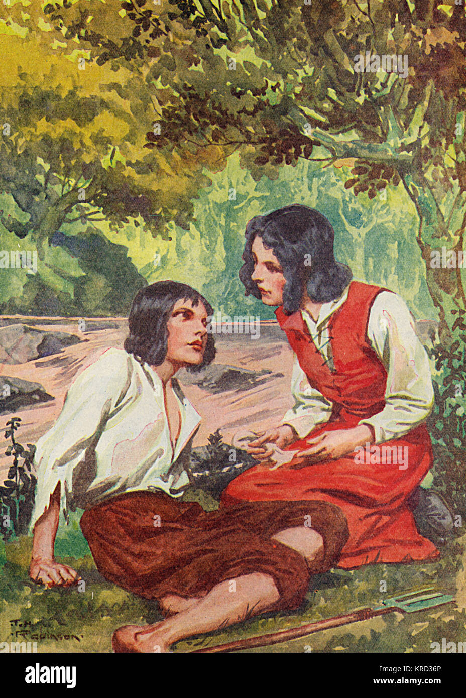 John Ridd meets Lorna Doone Stock Photo - Alamy