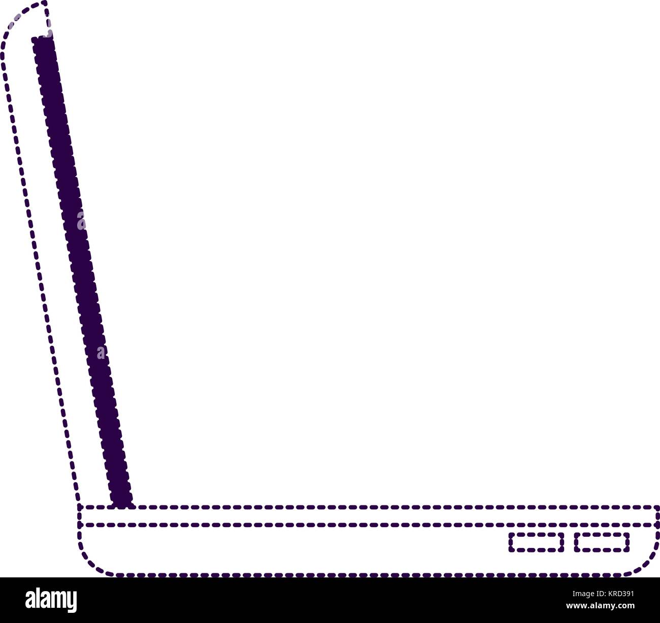 laptop computer side view in purple dotted silhouette Stock Vector ...