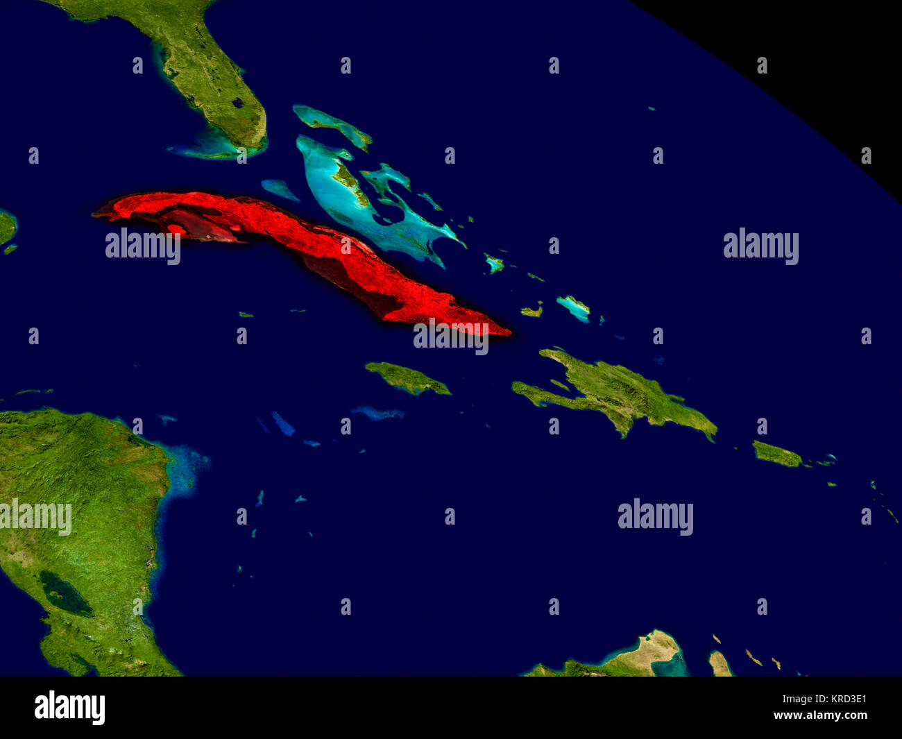 Cuba from space Stock Photo - Alamy