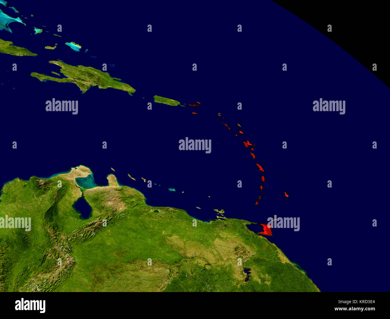 Caribbean from space Stock Photo - Alamy