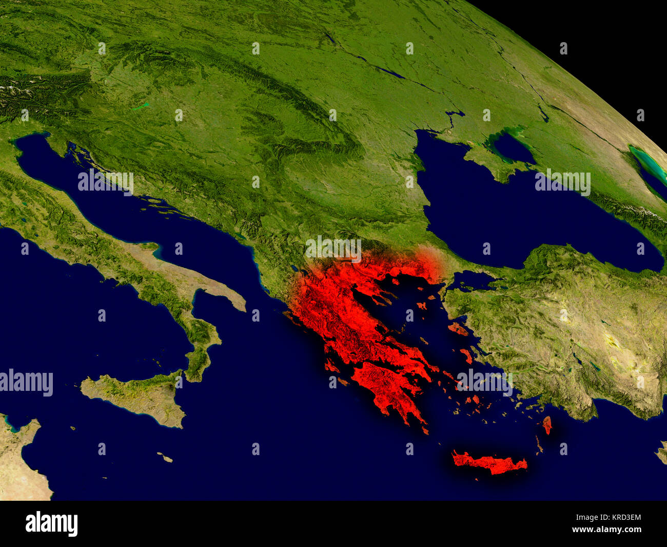 Greece from space Stock Photo - Alamy
