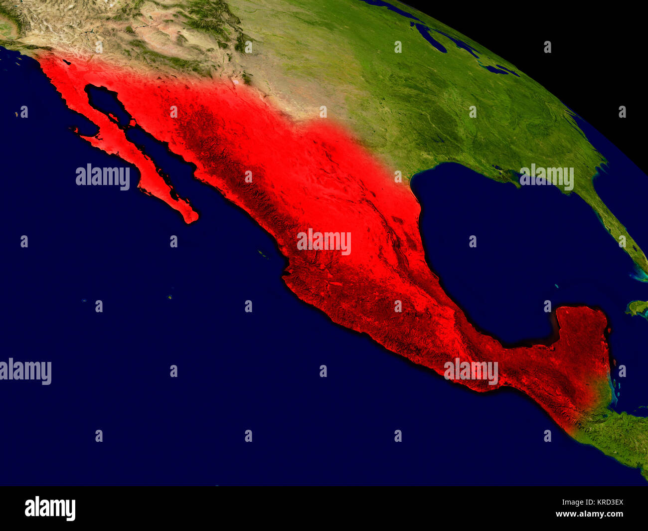 Mexico from space Stock Photo - Alamy