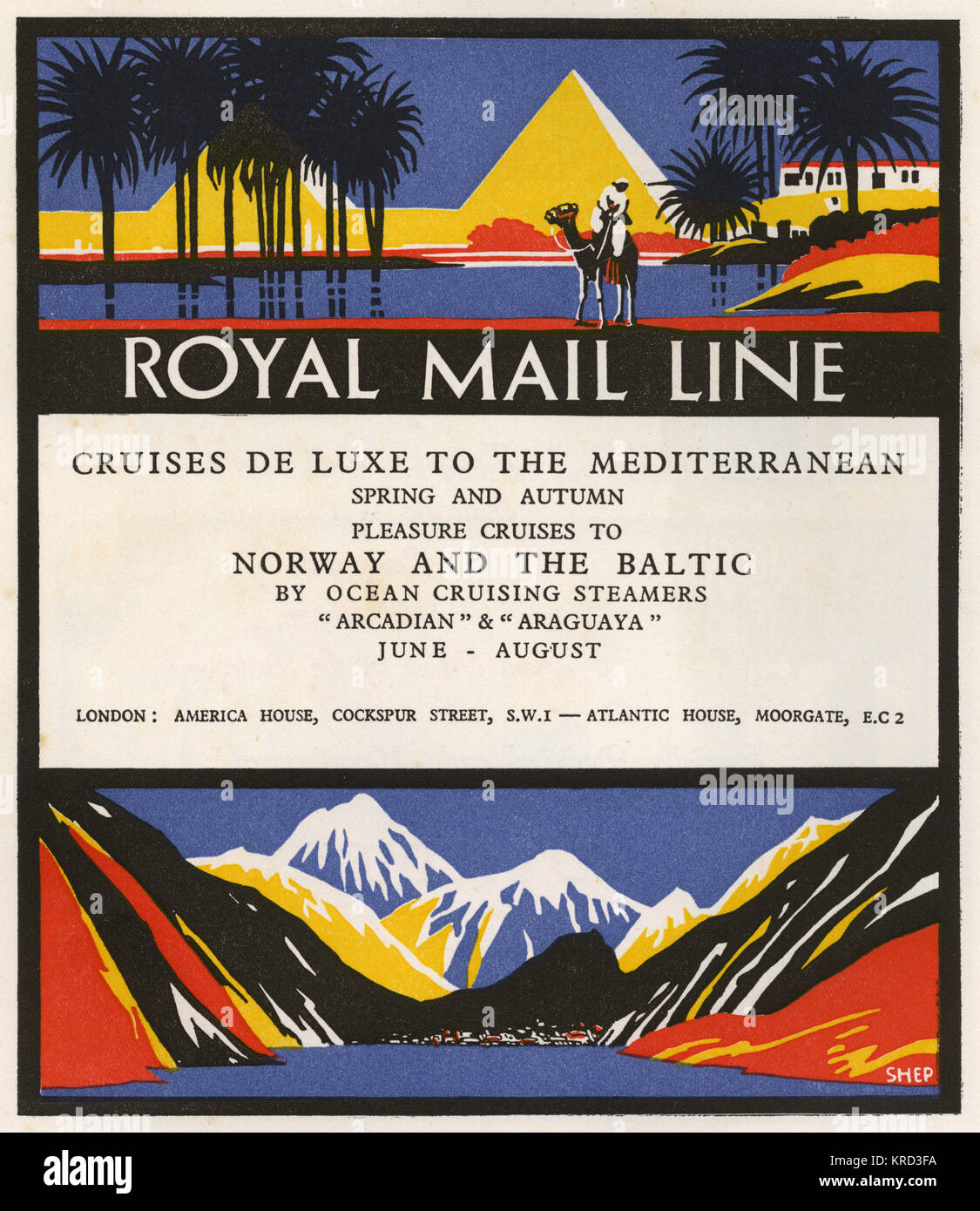 Royal Mail Line advertisement Stock Photo - Alamy