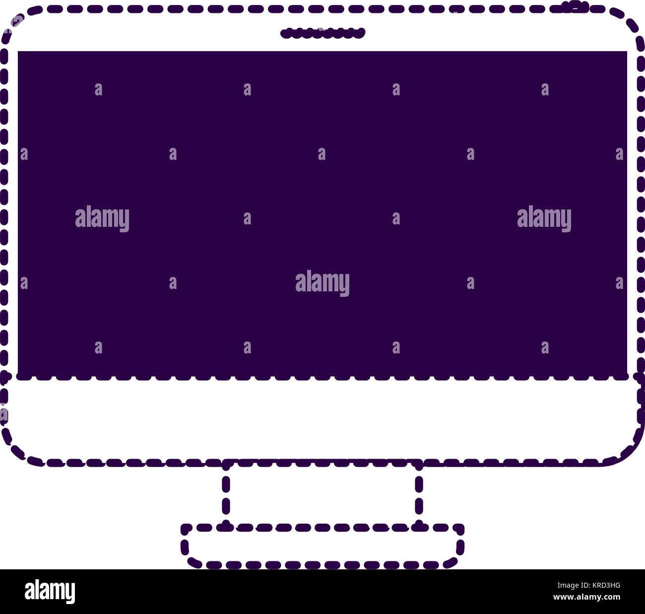 desktop computer front view in purple dotted silhouette Stock Vector ...