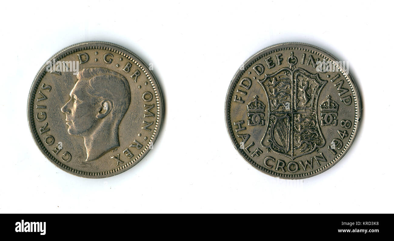 British coin, George VI half crown Stock Photo - Alamy