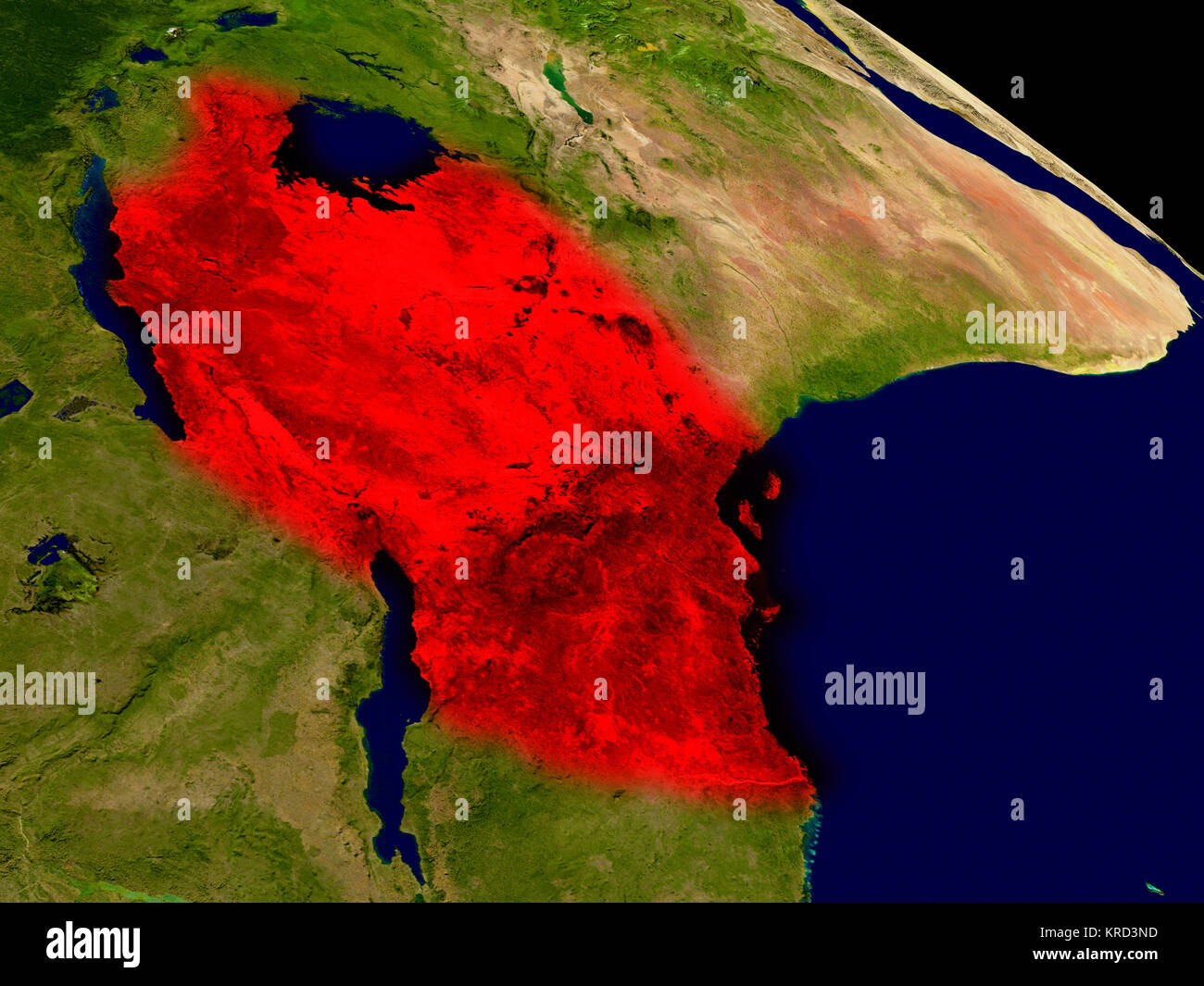 Tanzania map satellite geography hi-res stock photography and images ...