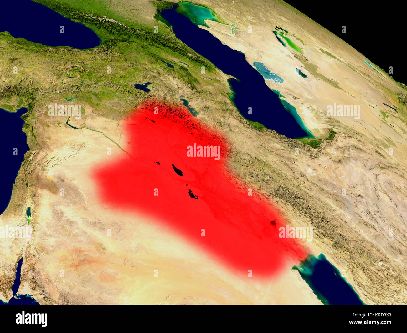 Iraq from space Stock Photo - Alamy