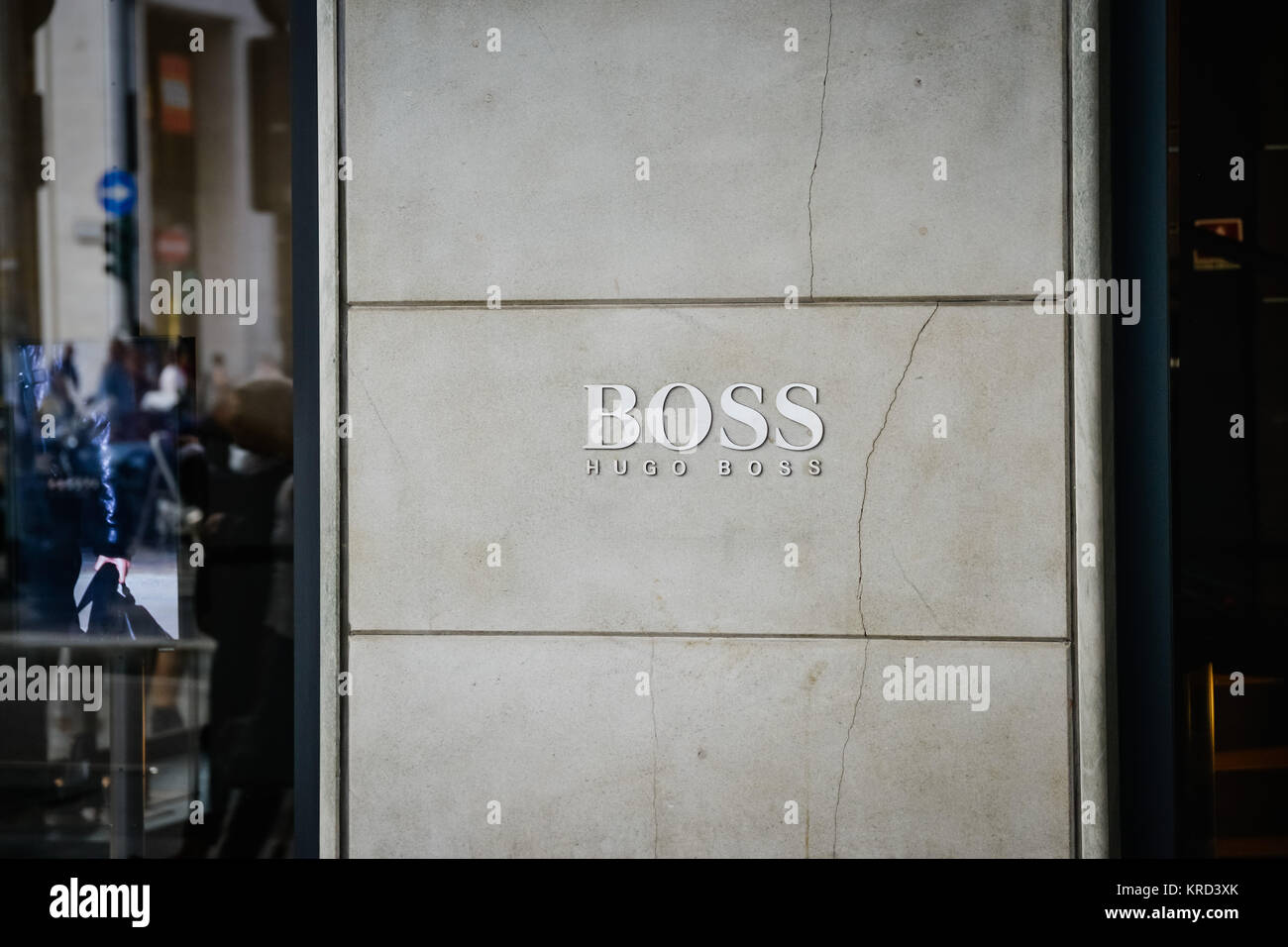 Milan, Italy - September 24, 2017: Hugo Boss store in Milan. Fashion ...