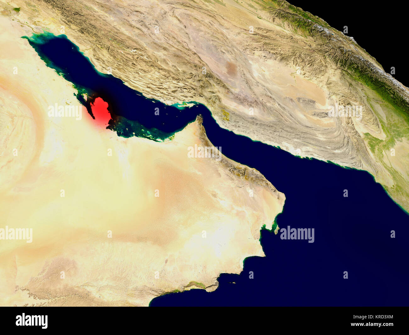 Qatar from space Stock Photo - Alamy
