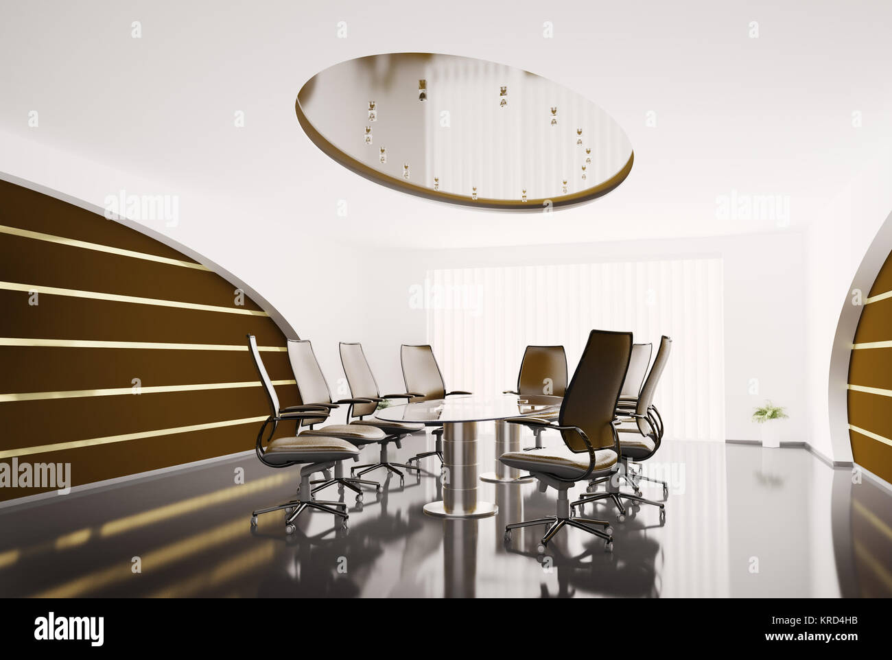 conference room with glass table interior 3d Stock Photo - Alamy