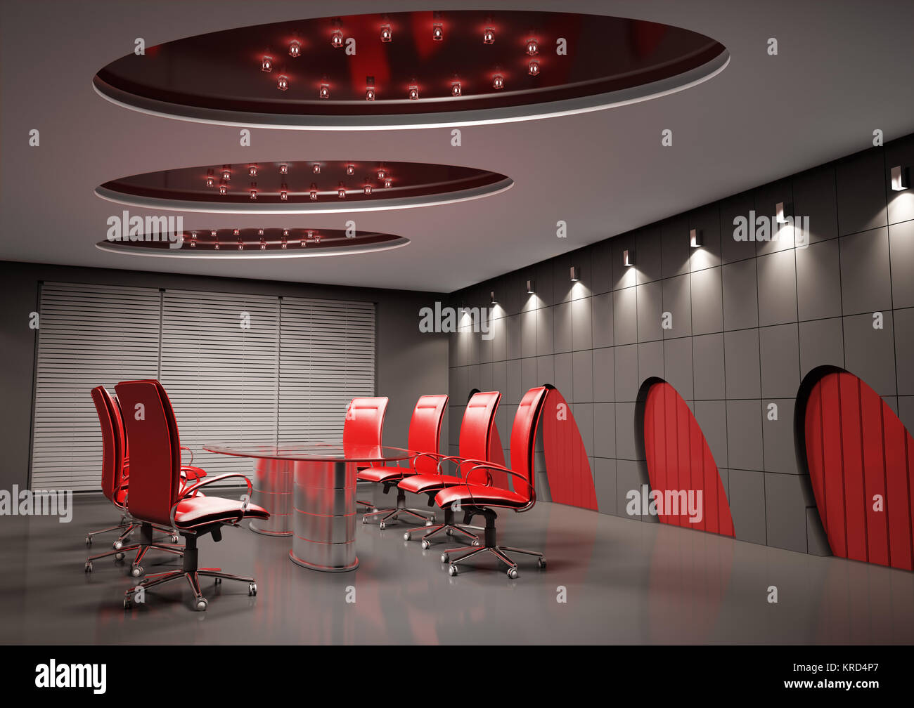 conference room with glass table interior 3d Stock Photo - Alamy