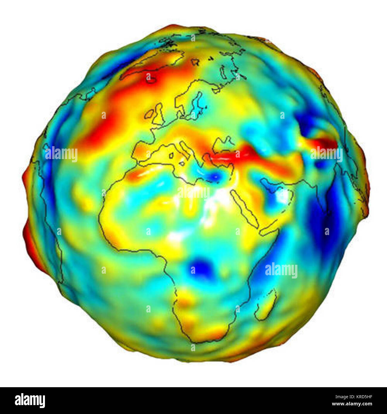 A Grace gravity model showing Europe and Africa Stock Photo - Alamy