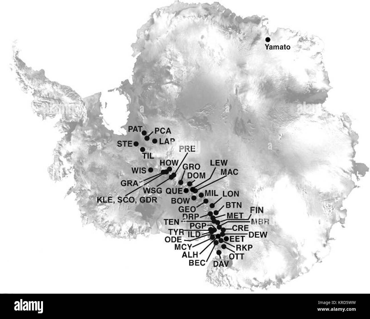 Antarctic meteorite location Stock Photo - Alamy
