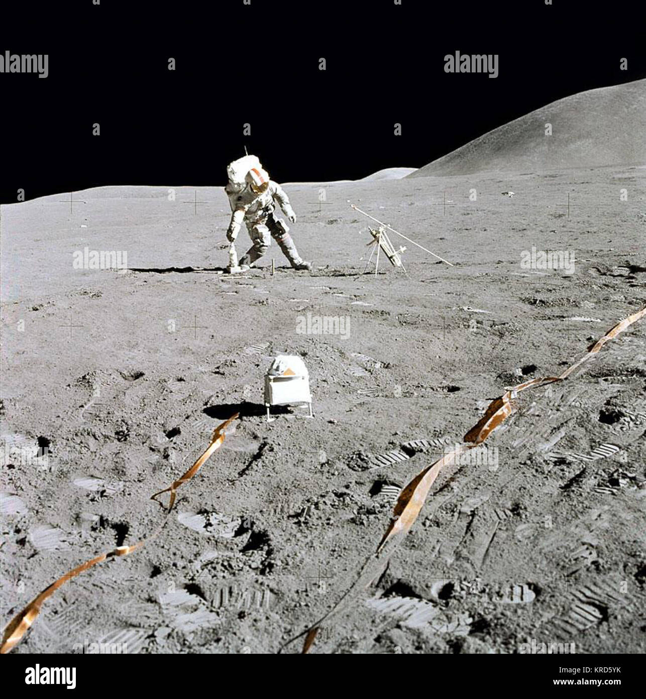 Apollo 15 Scott and the drill Stock Photo - Alamy