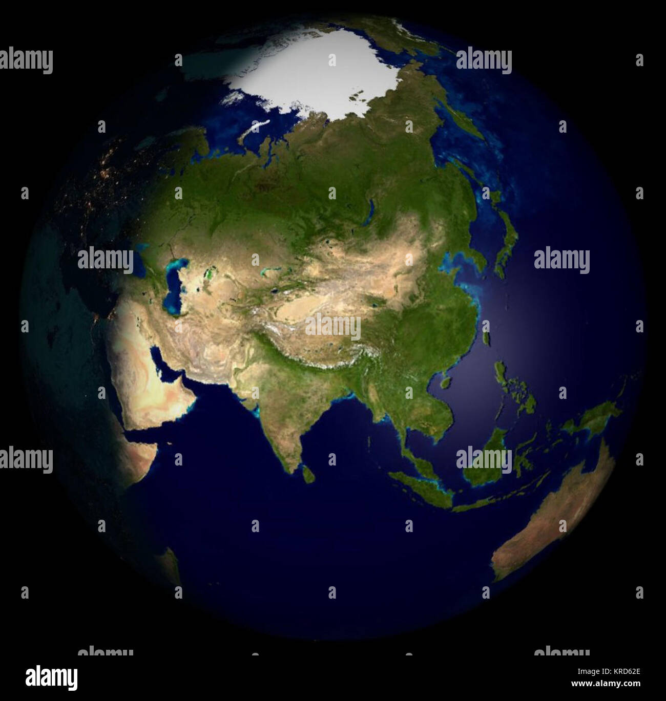 Asia Globe NASA Stock Photo - Alamy