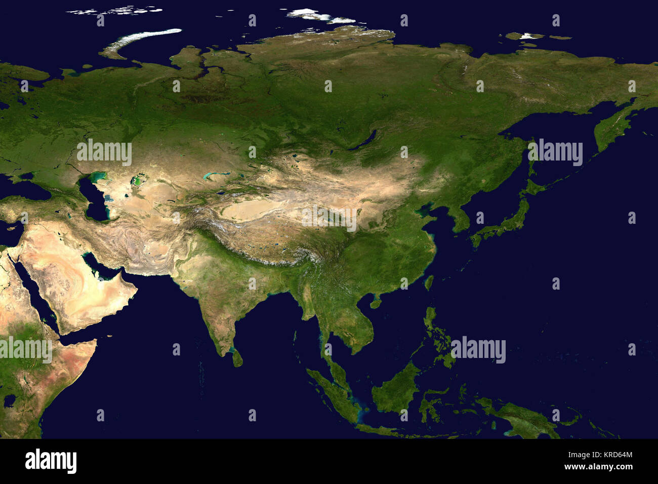 Asia topic image Satellite image Stock Photo - Alamy