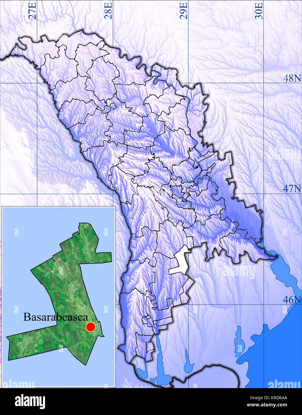 Basarabeasca location blue blank map Stock Photo - Alamy