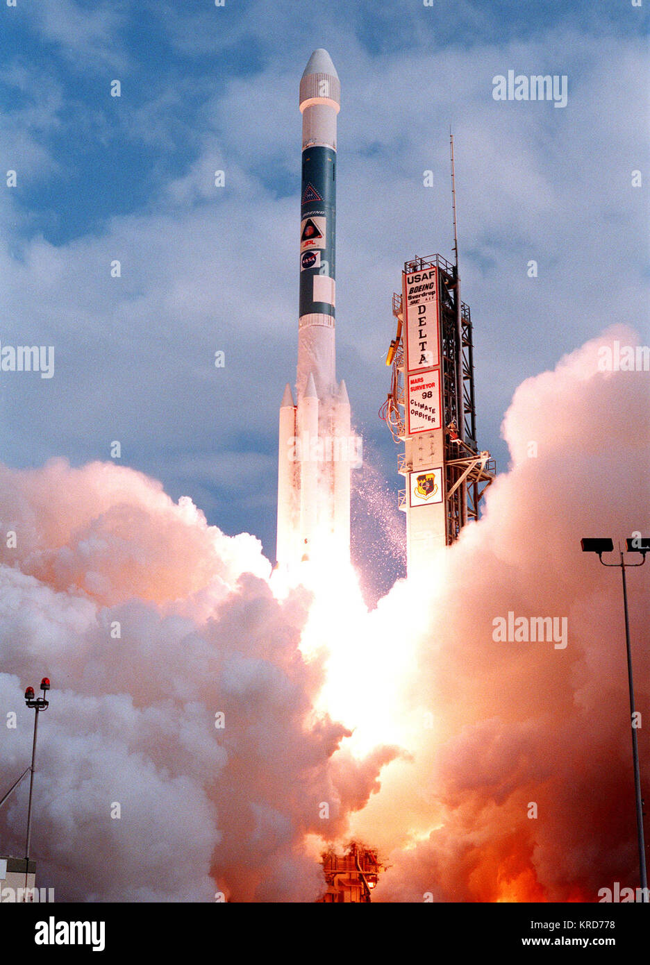 Delta II launches with Mars Climate Orbiter Stock Photo - Alamy