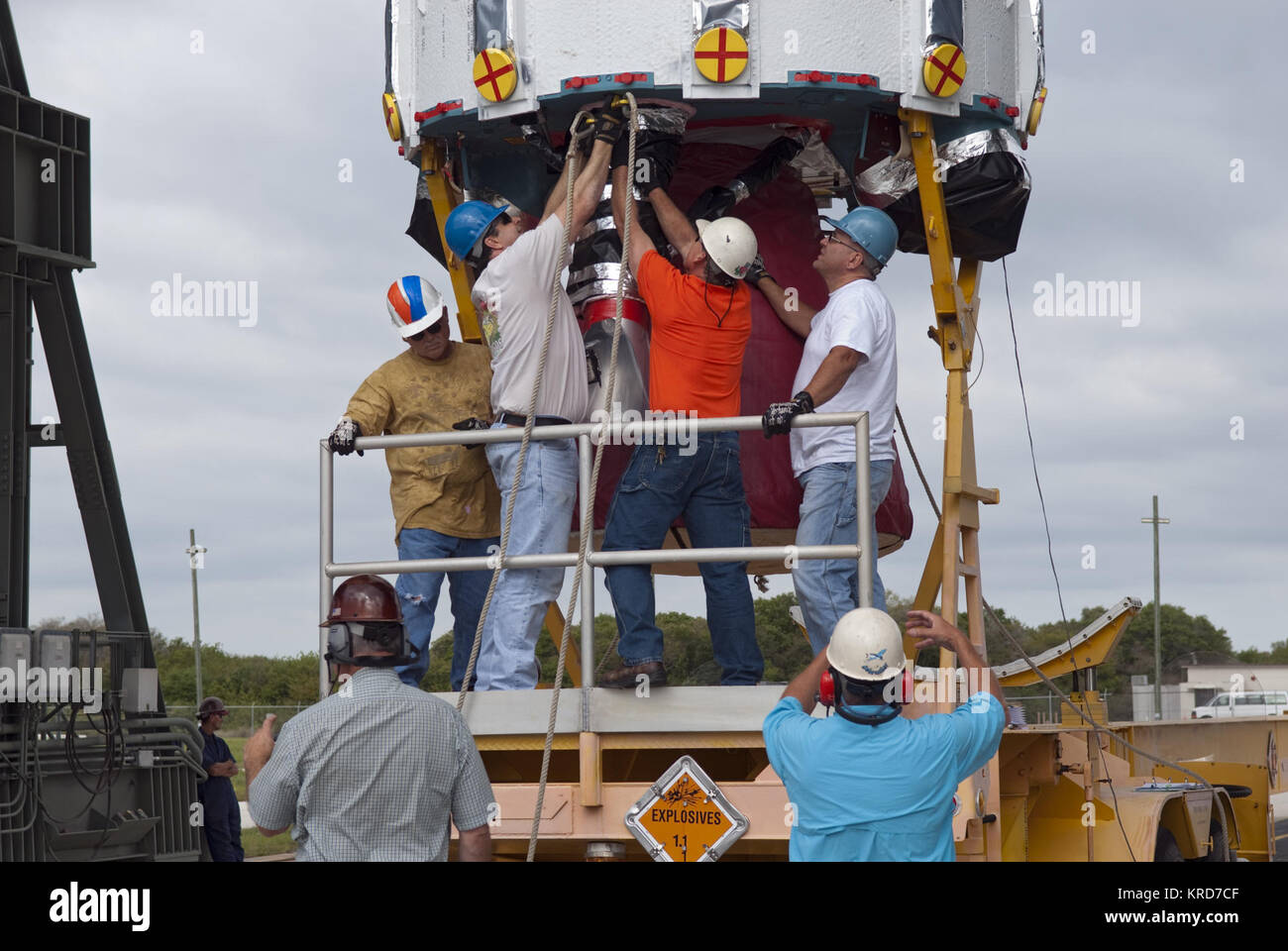 Delta II first stage guided into the gantry Stock Photo - Alamy
