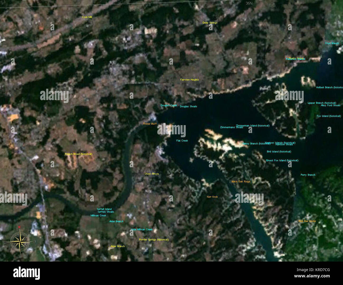 Douglas Dam satellite Stock Photo - Alamy
