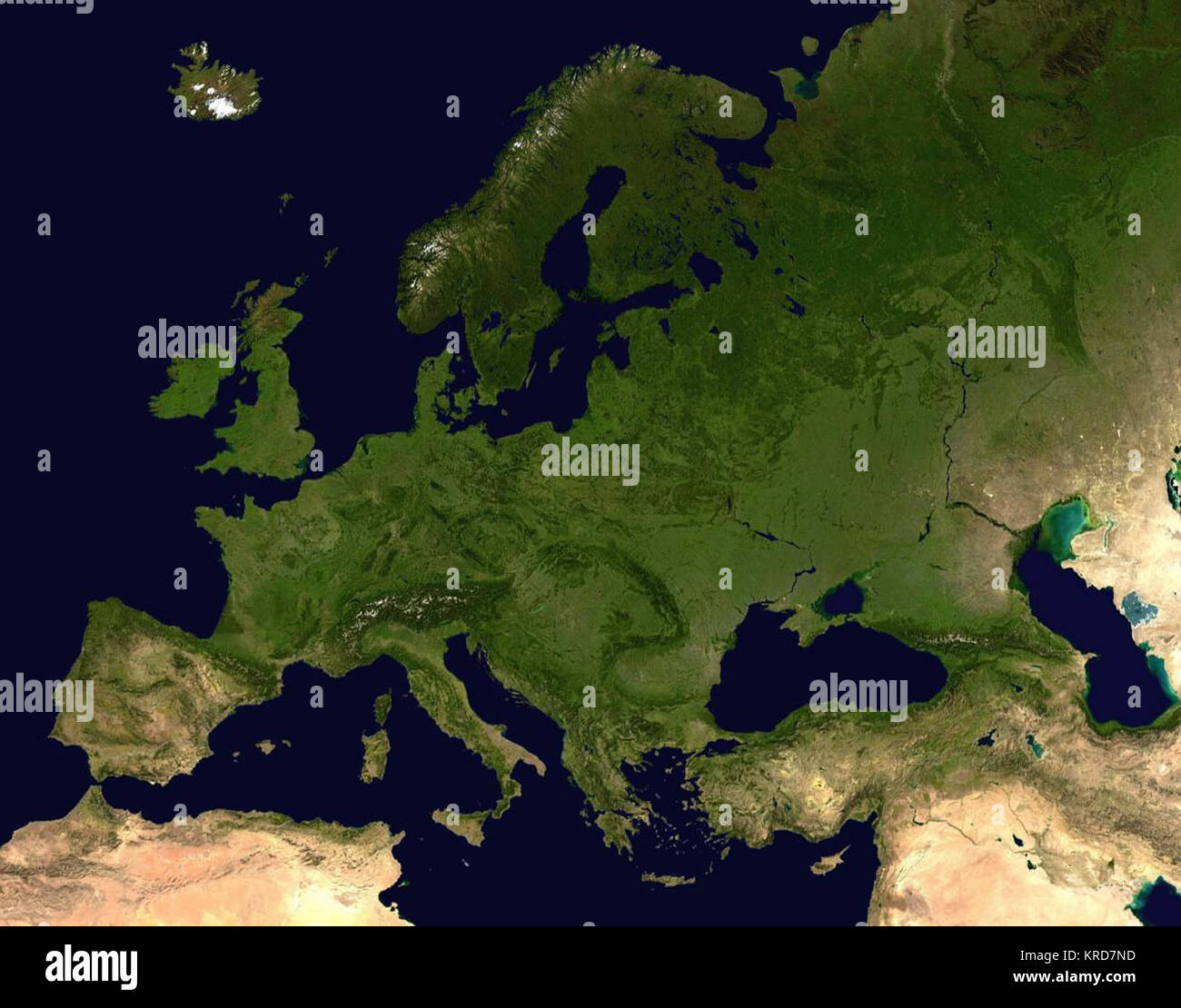 Europe satellite orthographic Stock Photo - Alamy