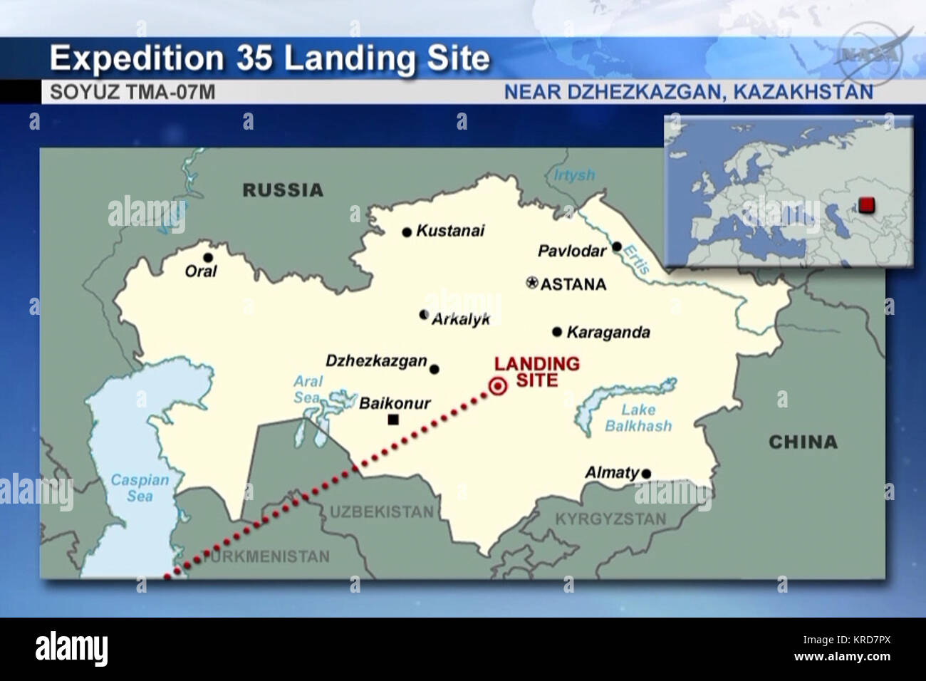 Expedition 35 Landing Site Stock Photo - Alamy