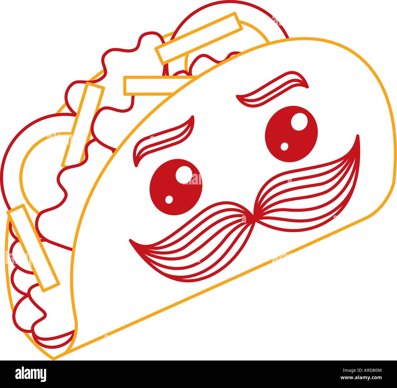 delicious mexican tacos with mustache kawaii Stock Vector Image & Art ...