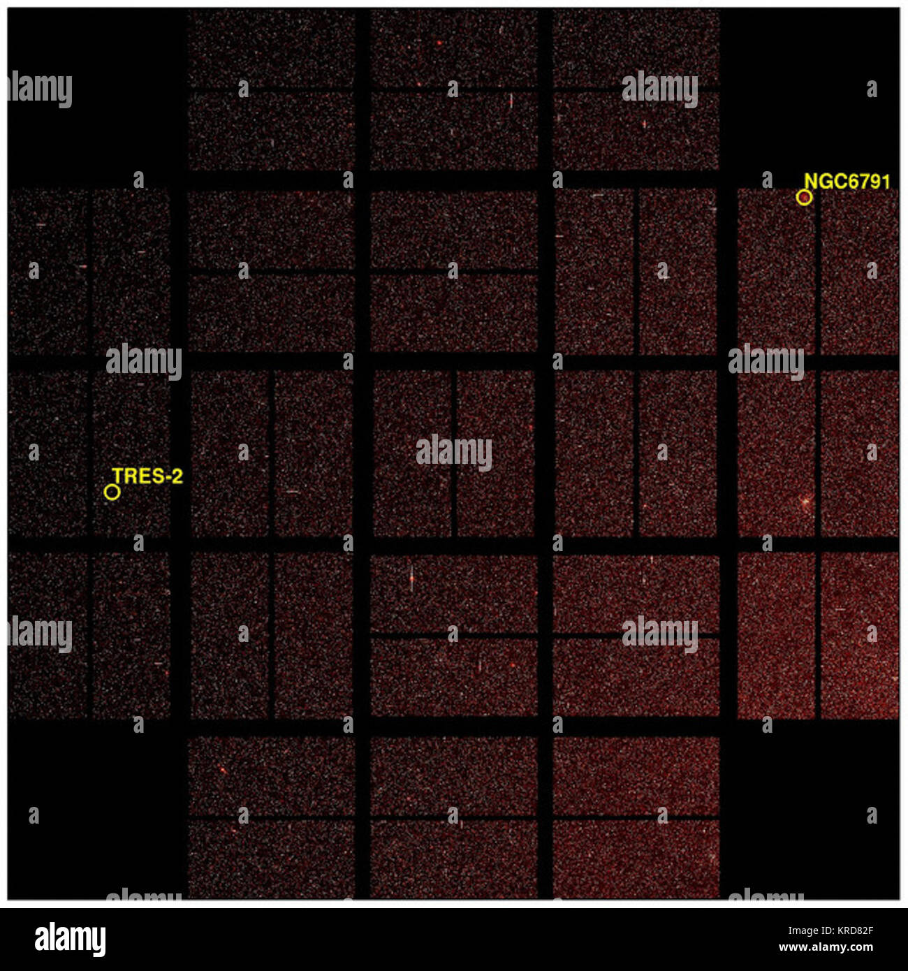 Full Focal Plane Image (First Light for Kepler Photometer) with labels ...