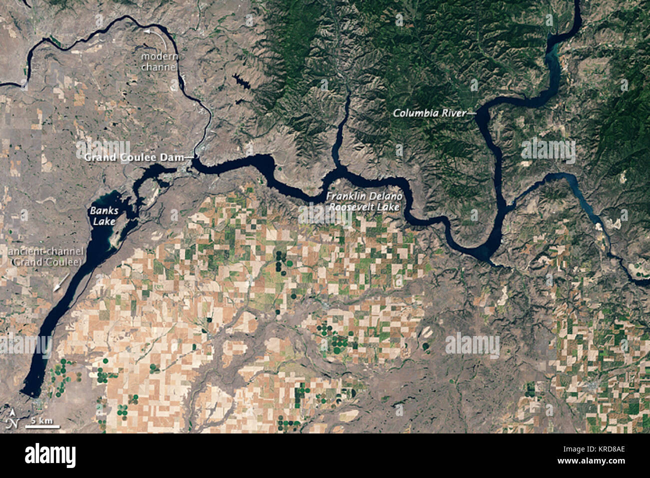 Grand Coulee NASA Stock Photo - Alamy