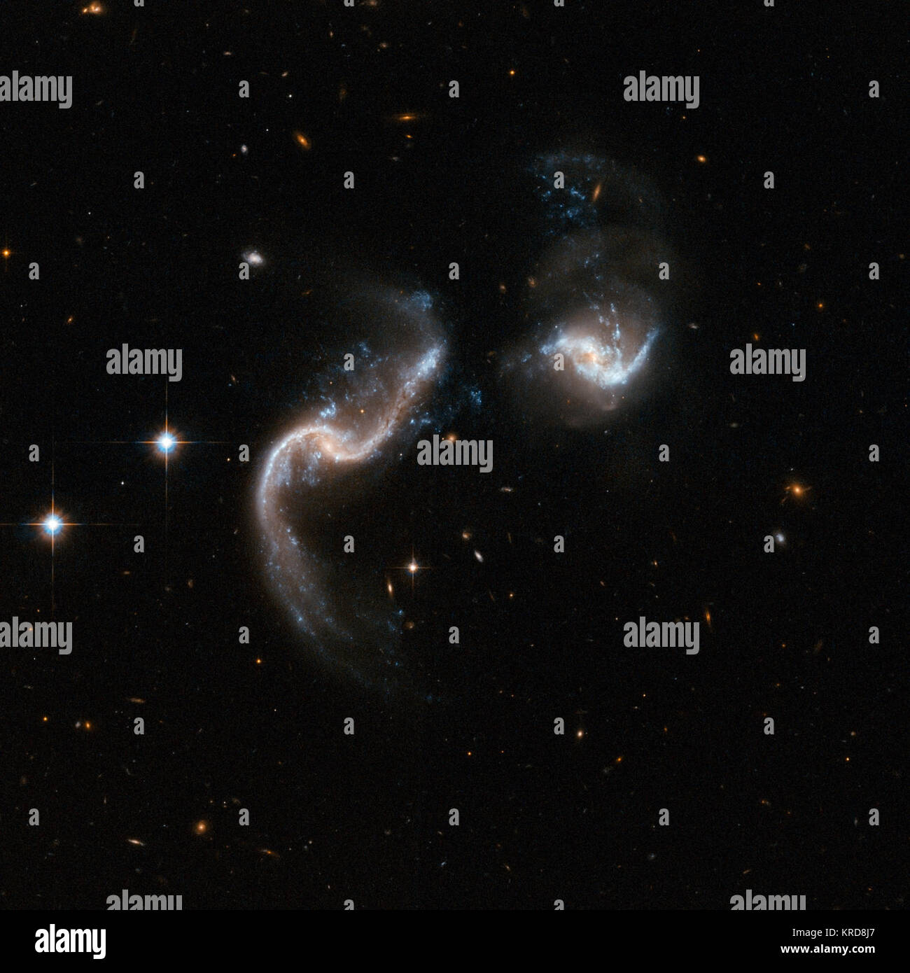 Hubble Interacting Galaxy Arp 256 (2008-04-24 Stock Photo - Alamy