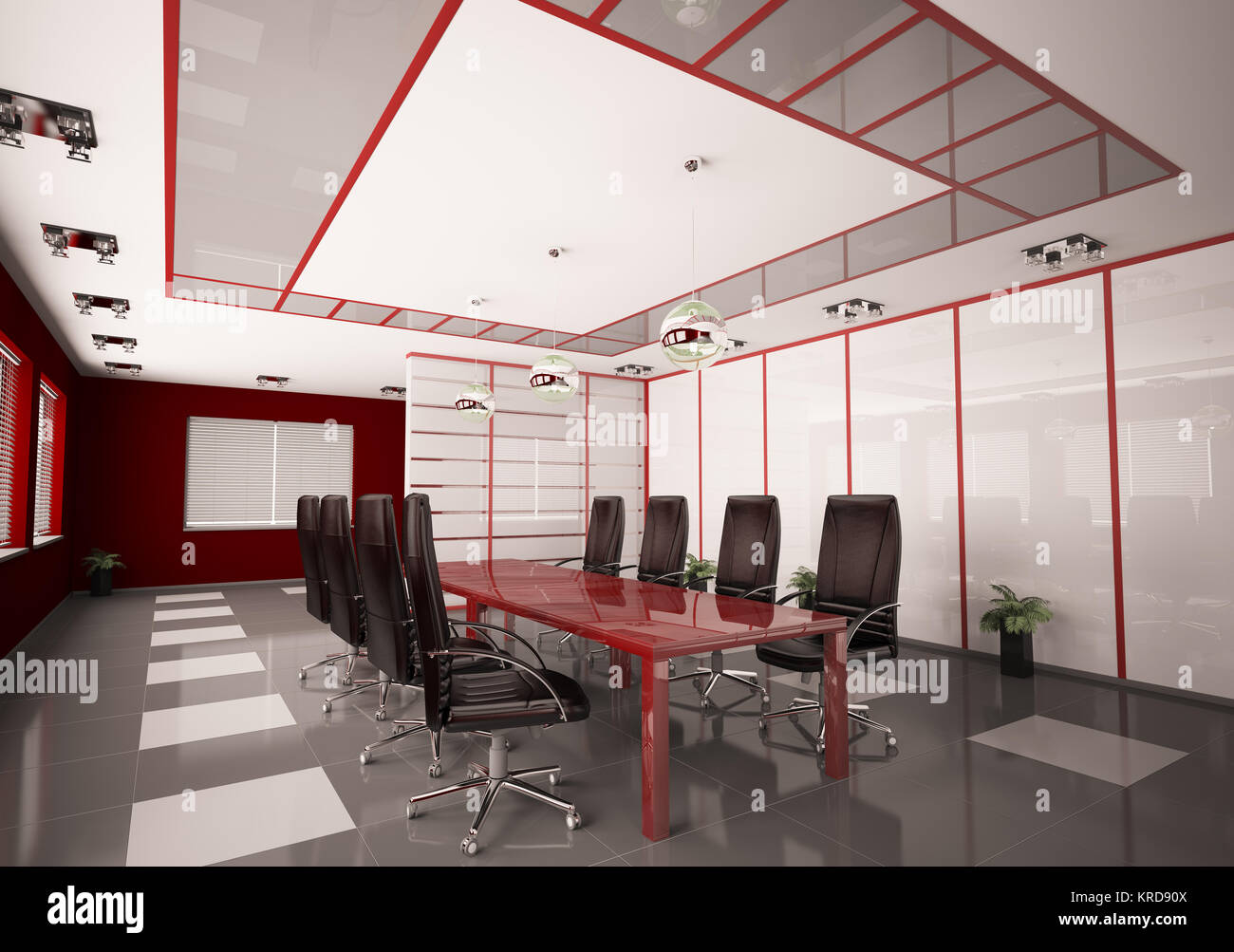 Modern boardroom interior 3d render Stock Photo - Alamy