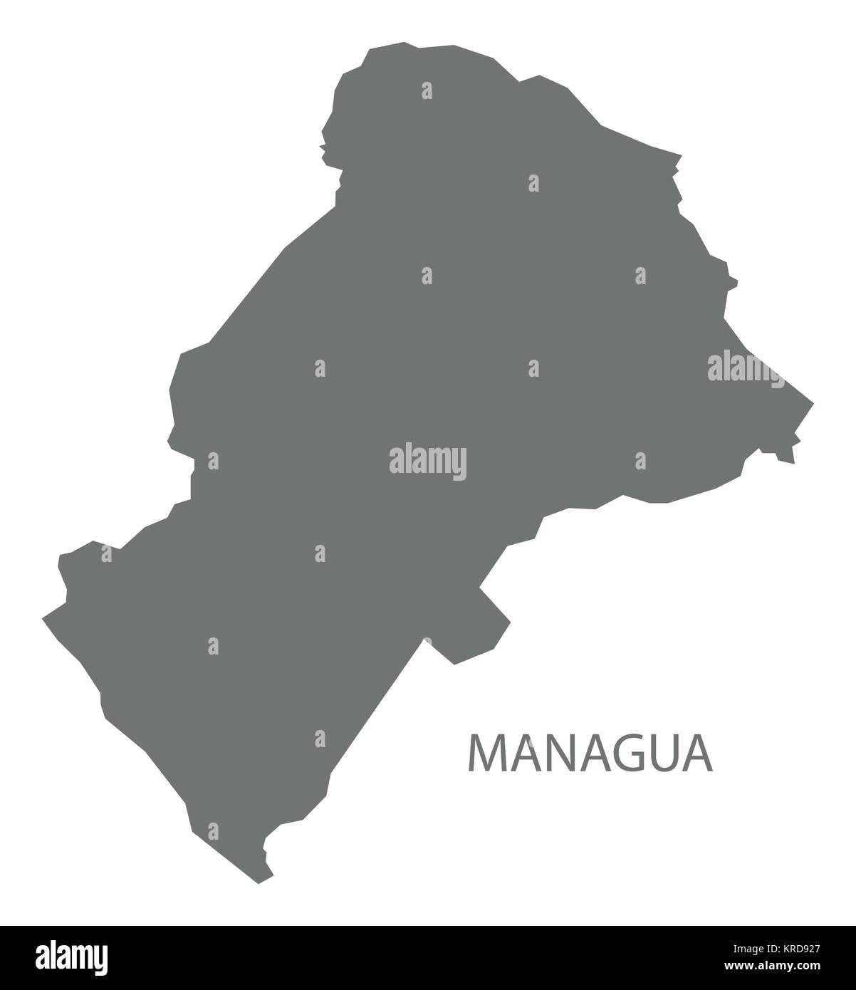 Managua map of Nicaragua grey illustration silhouette shape Stock ...