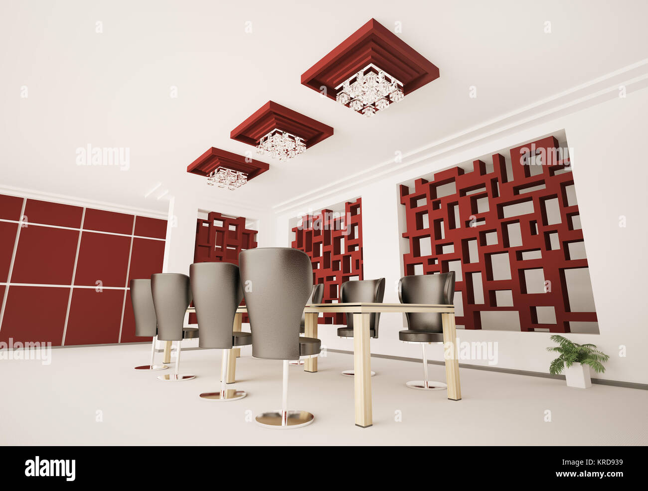 Modern boardroom interior 3d render Stock Photo - Alamy