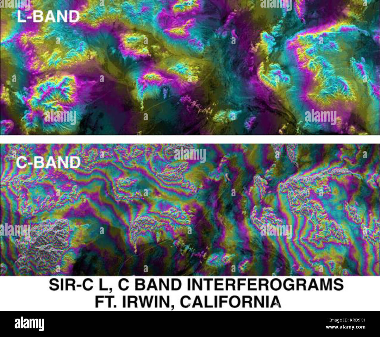 L C band topo interferograms Stock Photo - Alamy