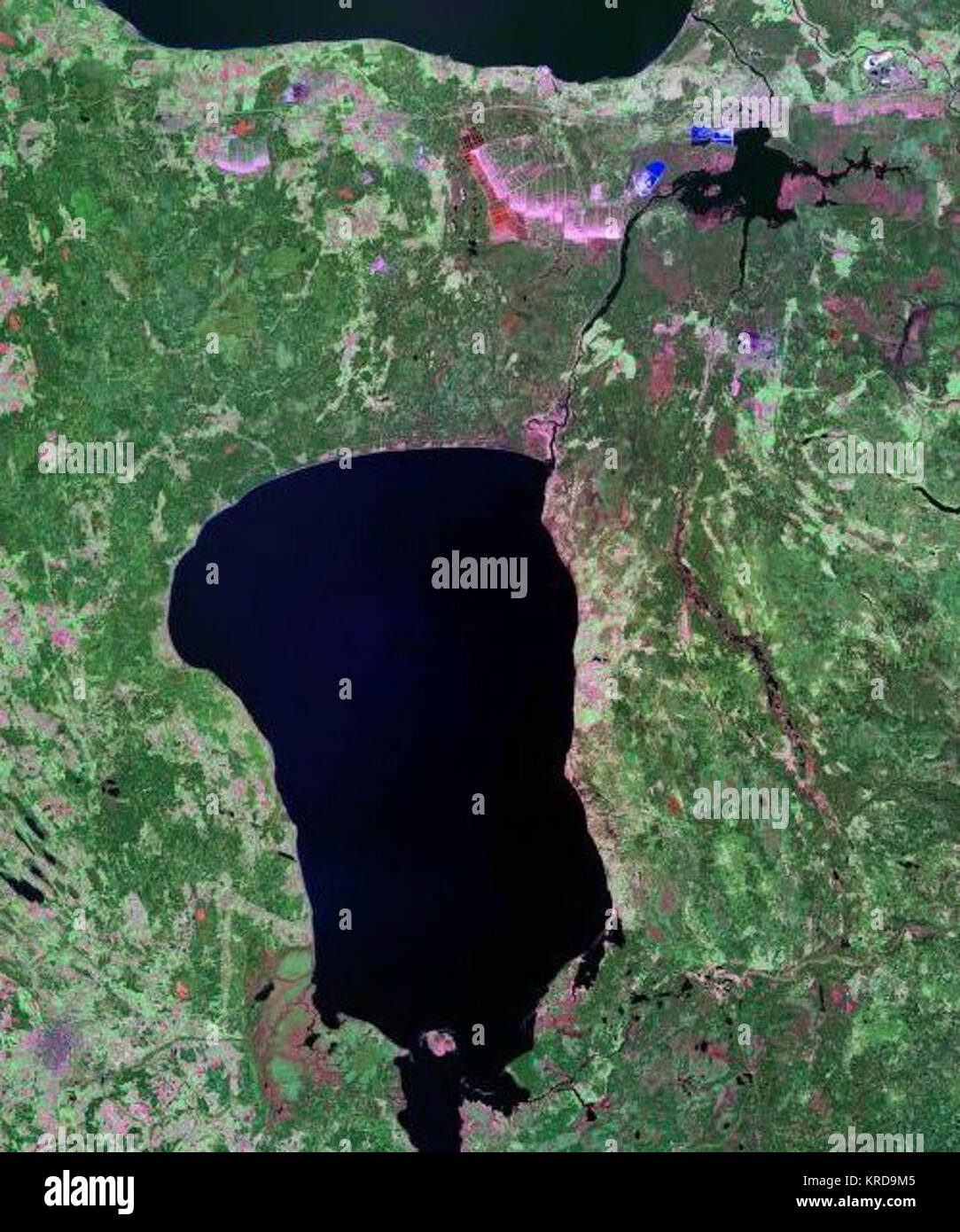 Lake Peipsi Landsat2000-Peipsi Stock Photo - Alamy